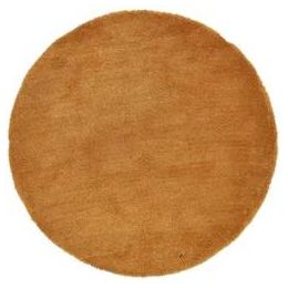 Hochflor-Teppich Tom Tailor HOME "Shaggy Teppich Cozy", gold, H:25mm &Oslash;:190cm, Polyester, Teppiche, Uni Farben, auch in Pastell Farben, weich & kuschelig