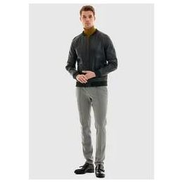 Lederjacke Pierre Cardin, Herren, Gr. S, schwarz, 100% Leder, unifarben, kurz, Rundhals, Jacken, im Bomber-Look
