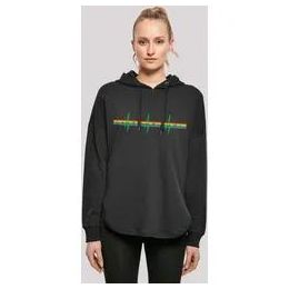 Kapuzenpullover F4NT4STIC "Pink Floyd Prisma Regenbogen Rock Band Herzschlag", Damen, Gr. S, schwarz, Obermaterial: 100% Baumwolle, oversize, Pullover, Print