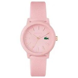 Quarzuhr Lacoste "Lacoste 12.12 LADIES", rosa, Armbanduhren, Damen, Armbanduhr, Damenuhr, Mineralglas, analog, Silikonarmband