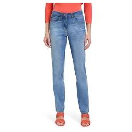 Stretch-Jeans Betty Barclay "Damen Stretch-Hose mit elastischem Bund", Damen, Gr. 34, Normalgrößen, blau (light blau denim), Denim/Jeans, Obermaterial: 81% Baumwolle, 17% Polyester, 2% Elasthan., slim fit, Jeans