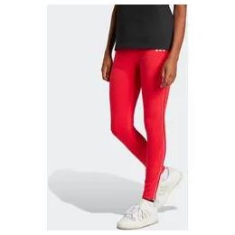 Trainingstights Adidas SPORTSWEAR "ESSENTIALS COLOR POP HIGH-WAISTED LEGGINGS", Damen, Gr. M, N-Gr, rot (pure ruby, normal, gr.), Obermaterial: 90% Baumwolle, 10% Elasthan, Hosen
