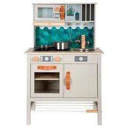 Spielküche Small Foot "Kinderküche "tasty"", grau, Spielküchen, KinderB:57cm H:87cm T:58cm, Holz, Metall, mit Licht und Sound, B:57cm H:87cm T:58cm
