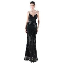 Jerseykleid MODA MINX "Gabrielle", Damen, Gr. M, EURO-Größen, schwarz, 100% Polyester, unifarben, lang, ohne Ausschnitt, Kleider, mit bodenlangem Schnitt
