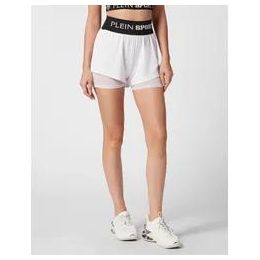 Jogg-Bermudas Plein Sport "Shorts", Damen, Gr. L, US-Größen, weiß (01, weiß), Obermaterial: 95% Polyester, 5% Elasthan, Hosen