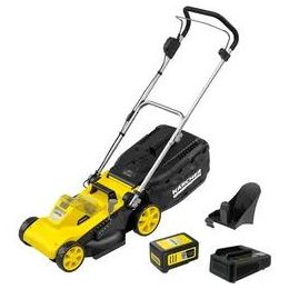 Kärcher Akkurasenmäher KÄRCHER "LMO 3-18 Battery Set", gelb, B:35,5cm H:102,6cm T:118,6cm, Rasenmäher, inkl. Akku und Ladegerät
