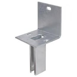 GAH Alberts Pfostentr&auml;ger ALBERTS, silber (silberfarben), B:12cm, Stahl, Bodenanker, f&uuml;r Zaunpfosten 60x40 mm auf L-Randsteinen, Platte 120x120 mm