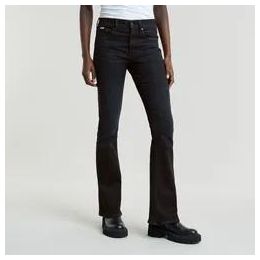 G-Star Raw Bootcut-Jeans G-STAR "3301 Flare Wmn", Damen, Gr. 26, L&auml;nge 30, schwarz (worn in schwarz vortex), Denim/Jeans, Obermaterial: 91% Baumwolle, 7% Elastomultiester, 2% Elasthan, bootcut fit normal, Jeans, aus Stretch-Denim