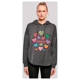 Kapuzenpullover F4NT4STIC "Muttertag Mama Herzen", Damen, Gr. XS, grau (charcoal), Obermaterial: 100% Baumwolle, oversize, Pullover, Premium Qualität