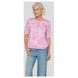 Rundhalsshirt Rabe, Damen, Gr. 42, mandelblüte, Jersey, Obermaterial: 100% Baumwolle, bedruckt, geblümt, tailliert hüftbedeckend, Rundhals, Shirts, mit floralem Muster