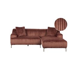 Beliani Ecksofa STENUM in Braun/Messing - (W) 242 x (H) 80 x (L) 168 cm | Gr.: onesize