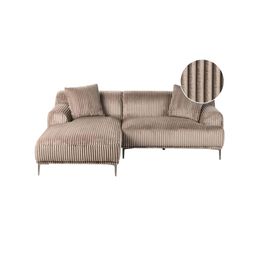 Beliani Ecksofa STENUM in Braun/Messing - (W) 242 x (H) 80 x (L) 168 cm | Gr.: onesize