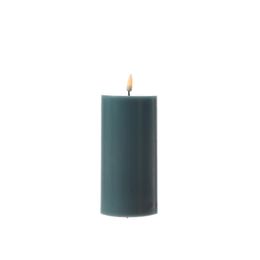 Deluxe Homeart LED Kerze Mia Echtwachs flackernd H: 15cm D: 7,5cm in jadegr&uuml;n | Gr.: onesize