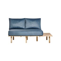 Beliani 2-Sitzer Sofa SALO in Blau/Braun - (W) 155 x (H) 74 x (L) 104 cm | Gr.: onesize