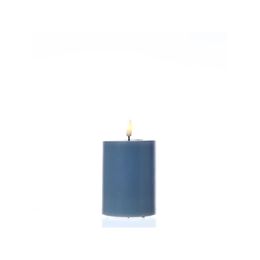 Deluxe Homeart LED Kerze Mia Echtwachs flackernd H: 10cm D: 7,5cm in blau | Gr.: onesize