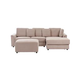 Beliani 2-tlg 4-Sitzer Sofa KOHLO in Beige/Schwarz | Gr.: onesize