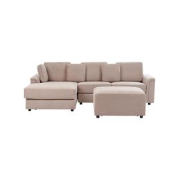 Beliani 2-tlg 4-Sitzer Sofa KOHLO in Beige/Schwarz | Gr.: onesize