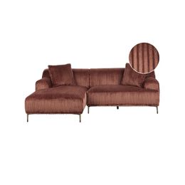 Beliani Ecksofa STENUM in Braun/Messing - (W) 242 x (H) 80 x (L) 168 cm | Gr.: onesize