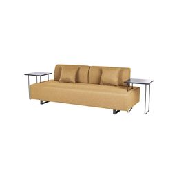 Beliani 3-tlg 3-Sitzer Sofa SOKNA in Gelb/Schwarz | Gr.: onesize