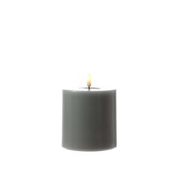 Deluxe Homeart LED Kerze Mia Echtwachs flackernd H: 10cm D: 10cm in salbeigrün | Gr.: onesize