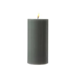Deluxe Homeart LED Kerze Mia Echtwachs flackernd H: 20cm D: 10cm in salbeigrün | Gr.: onesize