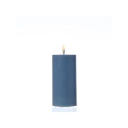Deluxe Homeart LED Kerze Mia Echtwachs flackernd H: 15cm D: 7,5cm in blau | Gr.: onesize