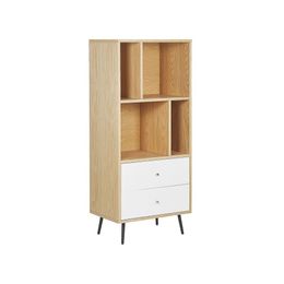 Beliani Bücherregal RICHMOND in Braun/Weiß - (W) 60 x (H) 139 x (L) 40 cm | Gr.: onesize