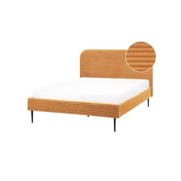 Beliani Doppelbett FLAYAT in Orange/Schwarz - (W) 153 x (H) 109 x (L) 215 cm | Gr.: onesize