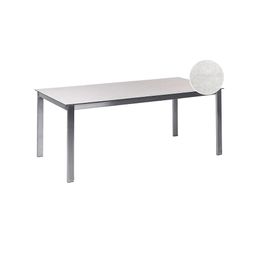 Beliani Gartentisch COSOLETO in Weiß/Silber - (W) 90 x (H) 75 x (L) 180 cm | Gr.: onesize