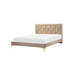 Beliani Doppelbett LIMOUX in Beige - (W) 147 x (H) 96 x (L) 213 cm | Gr.: onesize