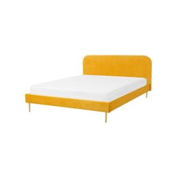 Beliani Doppelbett FLAYAT in Gelb/Gold - (W) 173 x (H) 109 x (L) 215 cm | Gr.: onesize