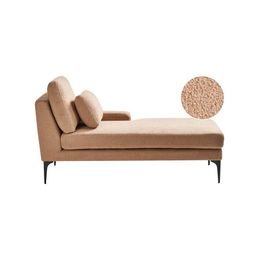Beliani Chaiselongue EWRON in Beige/Schwarz - (W) 150 x (H) 70 x (L) 72 cm | Gr.: onesize