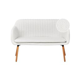 Beliani 2-Sitzer Sofa TABY in Wei&szlig;/Braun - (W) 132 x (H) 90 x (L) 60 cm | Gr.: onesize