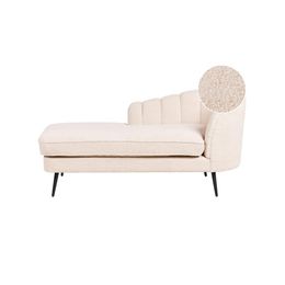 Beliani Chaiselongue ALLIER in Beige/Schwarz - (W) 150 x (H) 75 x (L) 76 cm | Gr.: onesize