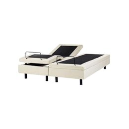 Beliani Doppelbett DUKE II in Beige/Schwarz - (W) 160 x (H) 37 x (L) 200 cm | Gr.: onesize
