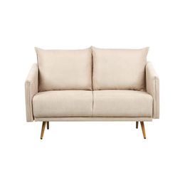 Beliani 2-Sitzer Sofa MAURA in Beige/Gold - (W) 130 x (H) 83 x (L) 78 cm | Gr.: onesize