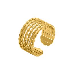 Steel_Art Mehrreihiger Ring Damen Regin goldfarben in goldfarben | Gr.: onesize