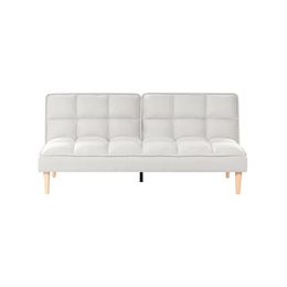Beliani 3-Sitzer Sofa SILJAN in Weiß/Braun - (W) 177 x (H) 80 x (L) 80 cm | Gr.: onesize