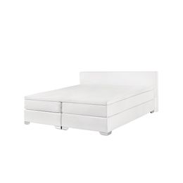 Beliani Doppelbett PRESIDENT in Weiß/Silber - (W) 190 x (H) 90 x (L) 210 cm | Gr.: onesize