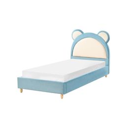 Beliani Kinderbett MAILLES in Blau/Wei&szlig;/Braun - (W) 99 x (H) 108 x (L) 216 cm | Gr.: onesize