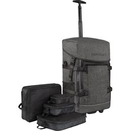 Normani Rucksack-Trolley Handgepäck mit Kleidertaschen Nara in Anthrazit | Gr.: onesize