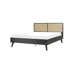Beliani Doppelbett MONPAZIER in Schwarz/Braun - (W) 167 x (H) 99 x (L) 209 cm | Gr.: onesize