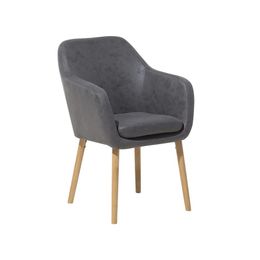 Beliani Esszimmerstuhl YORKVILLE in Grau/Braun - (W) 56 x (H) 82 x (L) 46 cm | Gr.: onesize