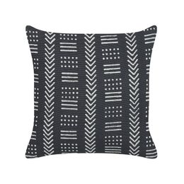 Beliani Dekokissen BENZOIN in Schwarz/Weiß - (W) 45 x (H) 10 x (L) 45 cm | Gr.: onesize