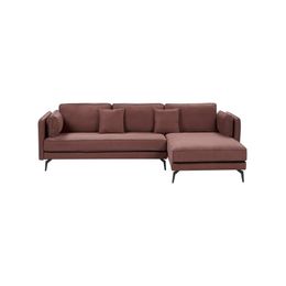 Beliani Ecksofa ALTAN in Rot/Grau - (W) 268 x (H) 88 x (L) 157 cm | Gr.: onesize