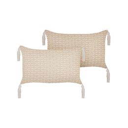 Beliani 2er-Set Dekokissen HAKONE in Beige | Gr.: onesize