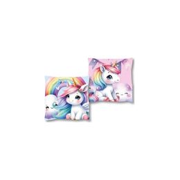 Einhorn Dekokissen Kinder – Kuschelkissen 38x38cm Clouds | Gr.: onesize