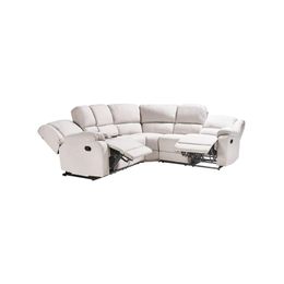 Beliani Ecksofa ROKKE in Beige - (W) 229 x (H) 94 x (L) 196 cm | Gr.: onesize
