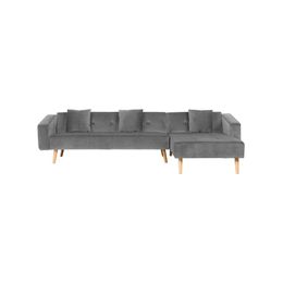 Beliani Ecksofa VADSO in Grau/Braun - (W) 303 x (H) 72 x (L) 98 cm | Gr.: onesize