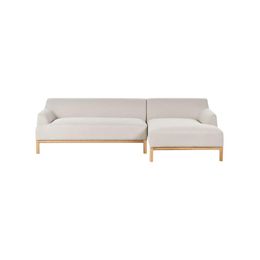 Beliani Ecksofa SOSJO in Beige/Braun - (W) 251 x (H) 74 x (L) 132 cm | Gr.: onesize